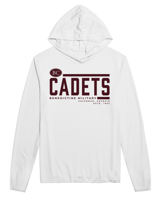 White L/S HOODED TEE – BC Cadet Shop